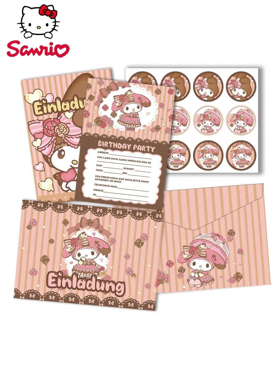 12Sets Sanrio Officially Licensed Invitation Letter With Stickers ...