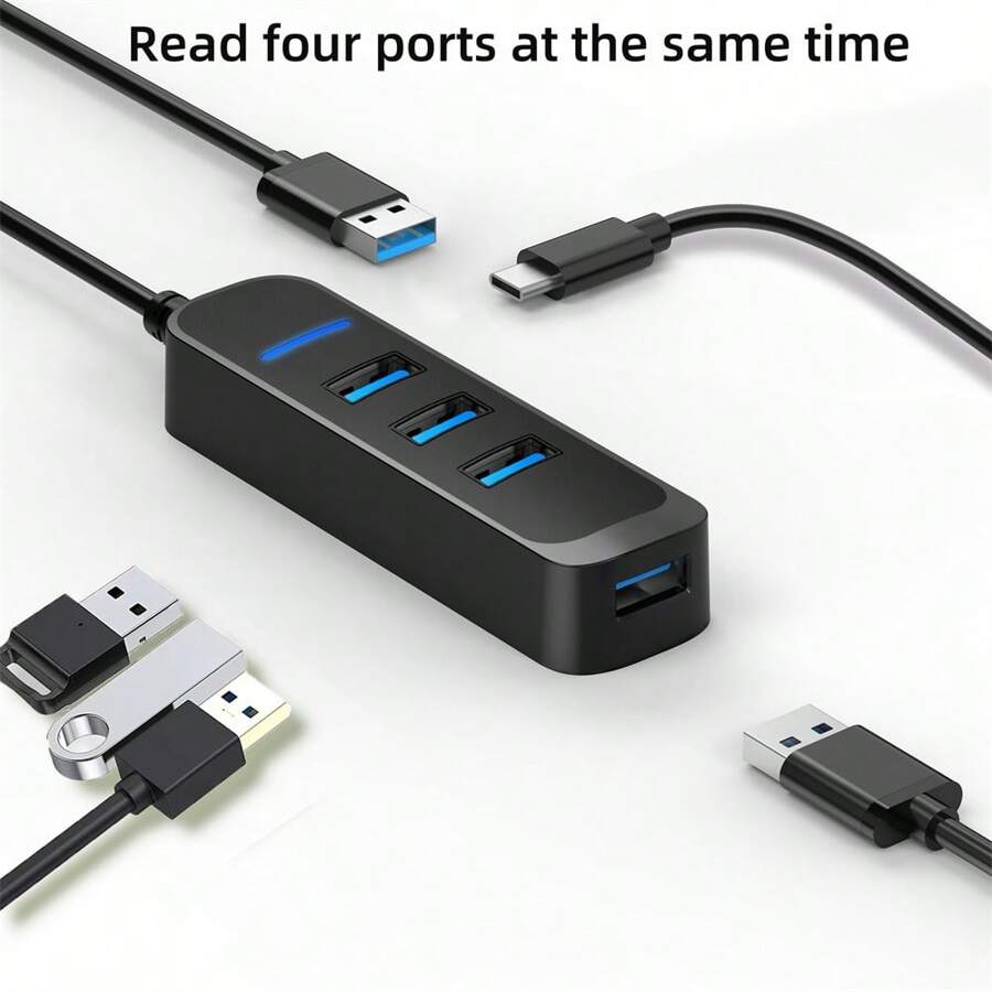 4 portas usb 3.0 hub usb de alta velocidade multi portas usb divisor adaptador tipo c usb 2.0 ...