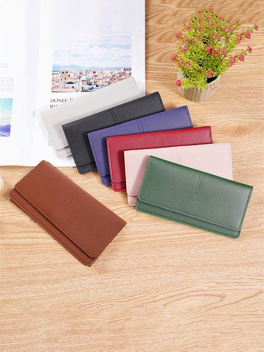 PU Leather Women Thin Wallets Large Capacity Female Coin S Hasp Clutch ...