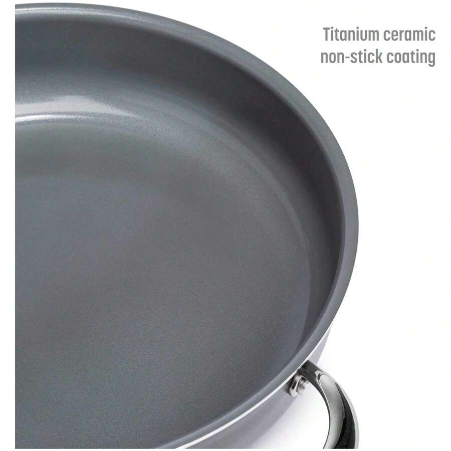 Ceramic Nonstick Pots And Pans Set, Titanium-Reinforced Premium ...