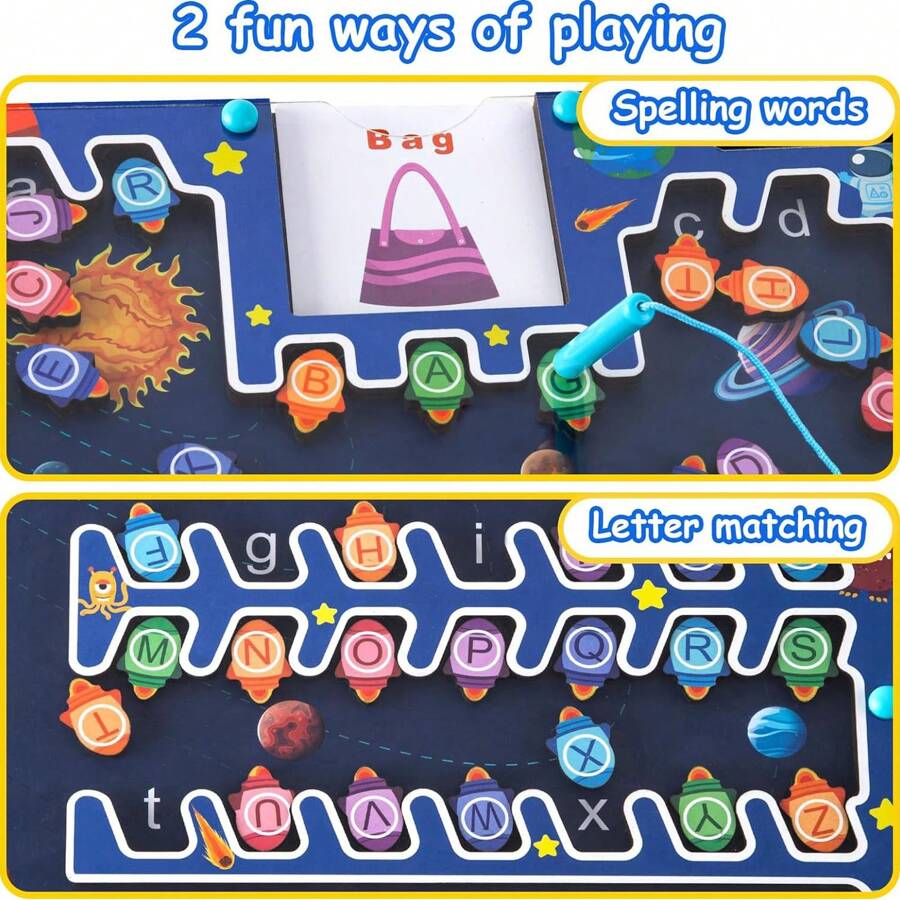 Magnetic Alphabet Maze Board - Kids Montessori Fine Motor Skills Toys ...