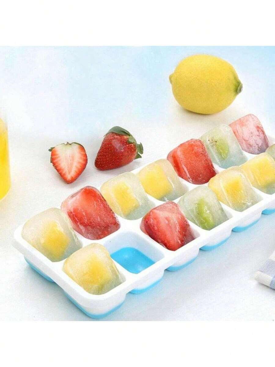 KIT Forma de gelo forminha para fazer gelo de silicone com tampa 14 ...