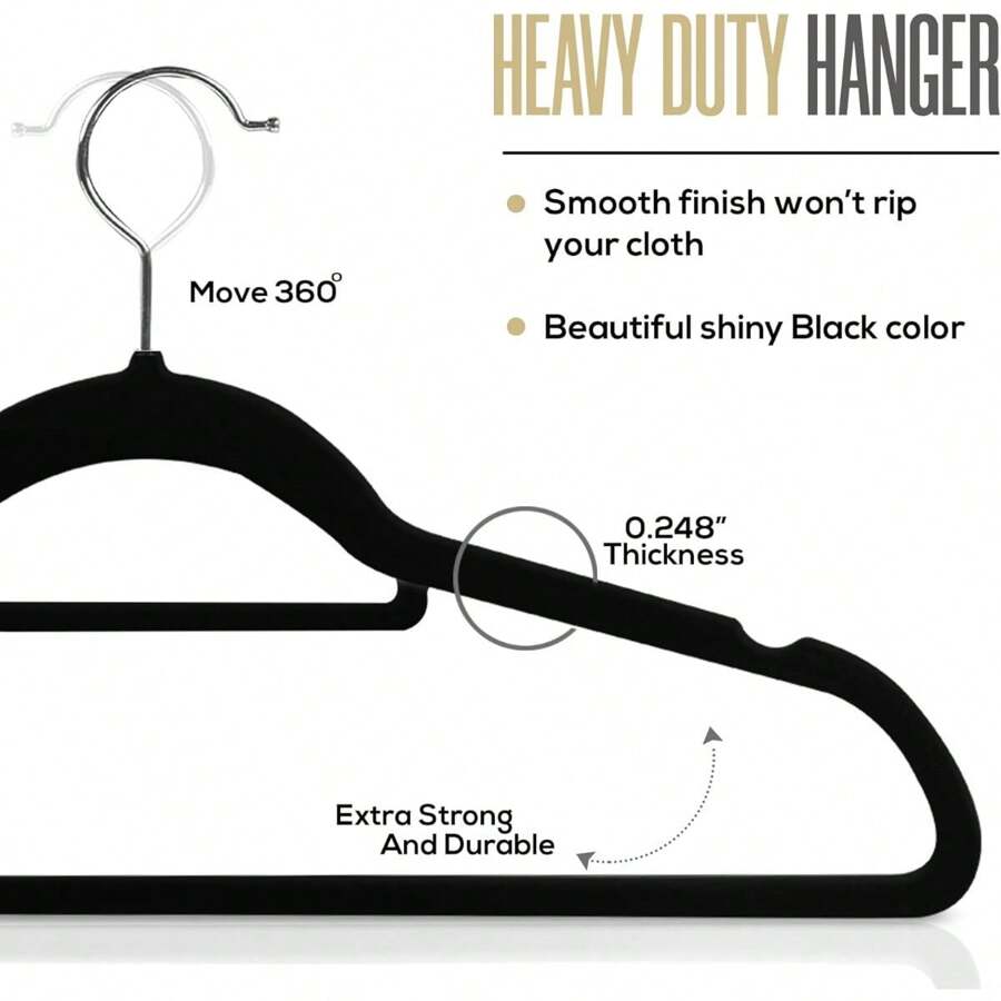 Premium Velvet Hangers 150 Pack - Non-Slip Clothes Hangers With Tie Bar ...
