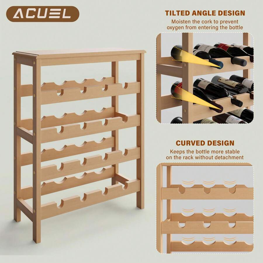 16 Bottles Poly Lumber Wine Rack, Freestanding Wine Storage Wine ...
