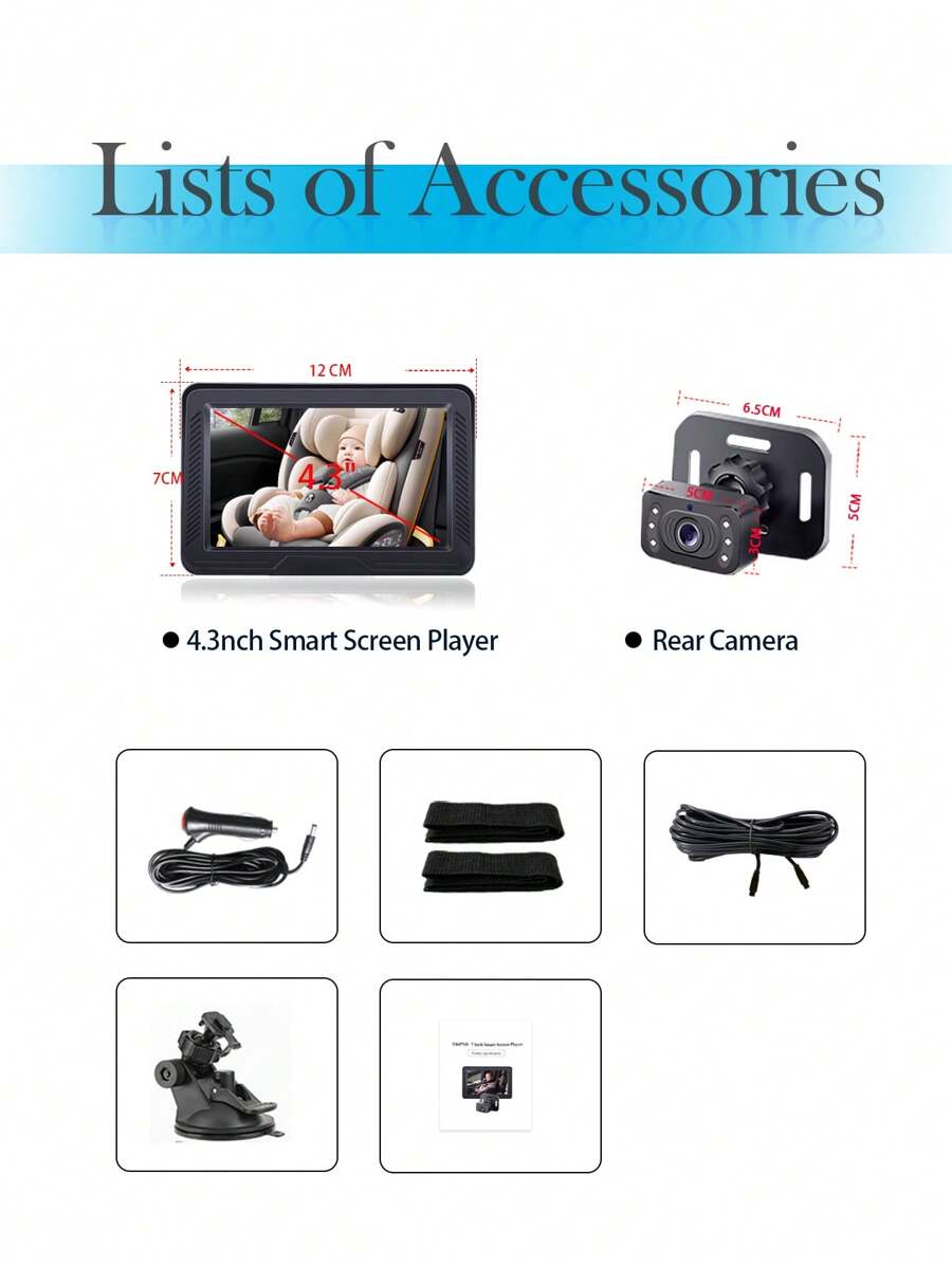Ensemble de moniteur de siège d'auto pour bébé avec caméra rotative à ...