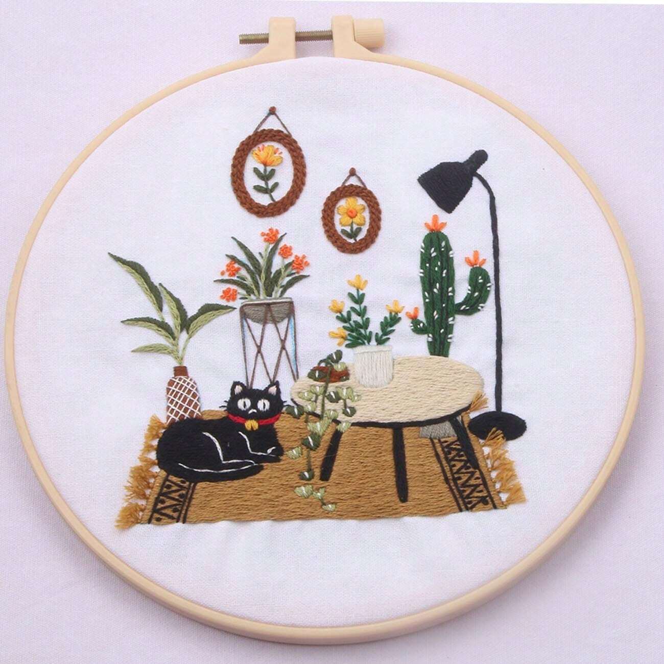 DIY Embroidery Kit With Black Cat Embroidery Design for Sale Australia ...