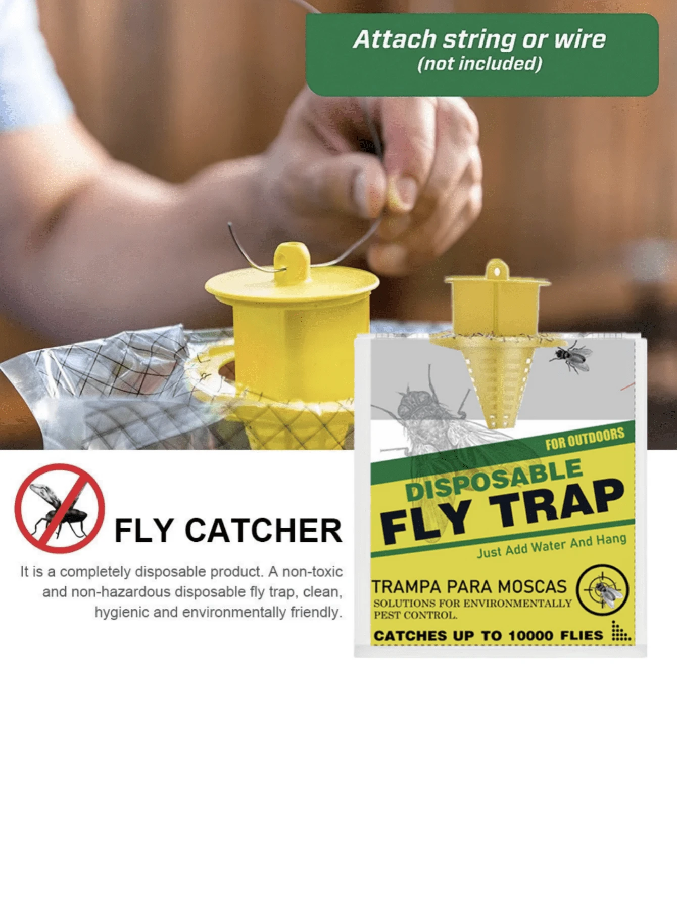 Hanging Disposable Fly Trap Bag Outdoor Household One Piece Pack ...