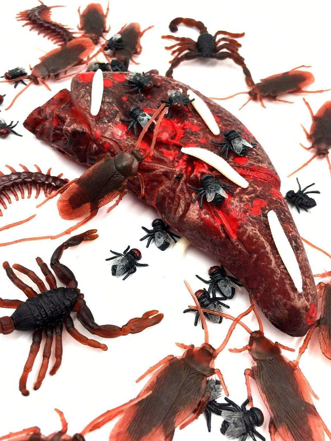 30pcs-Simulation Insects Plastic Fake Bugs Toys Insects Halloween Prank ...