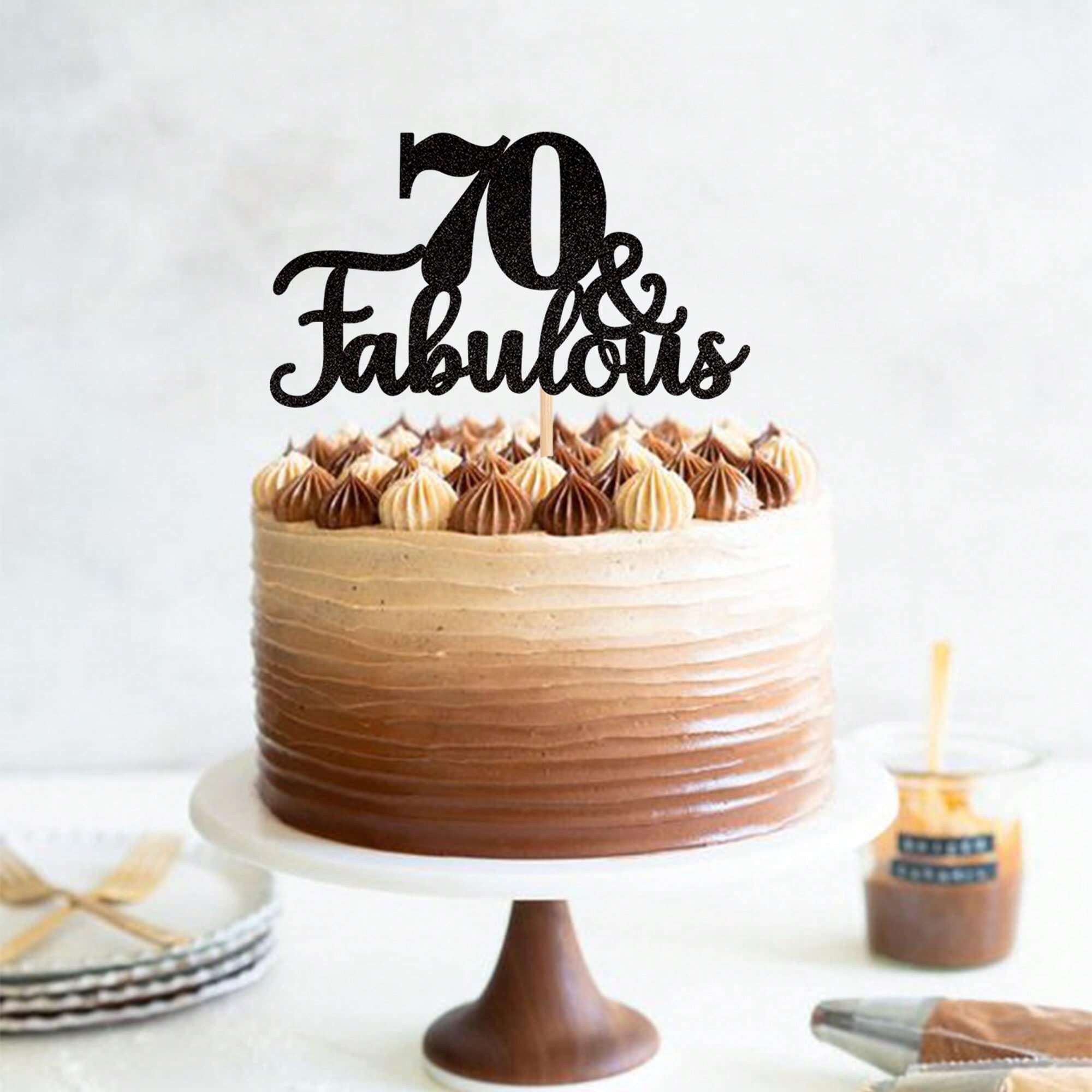 1 Pc 70 & Fabulous Cake Topper Glitter Seventy And Fabulous Cake ...
