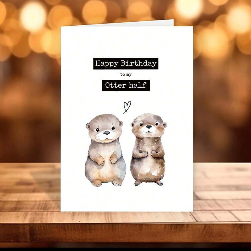 Otter Birthday Card Otter Birthday Card, Otter Happy Birthday Card For ...