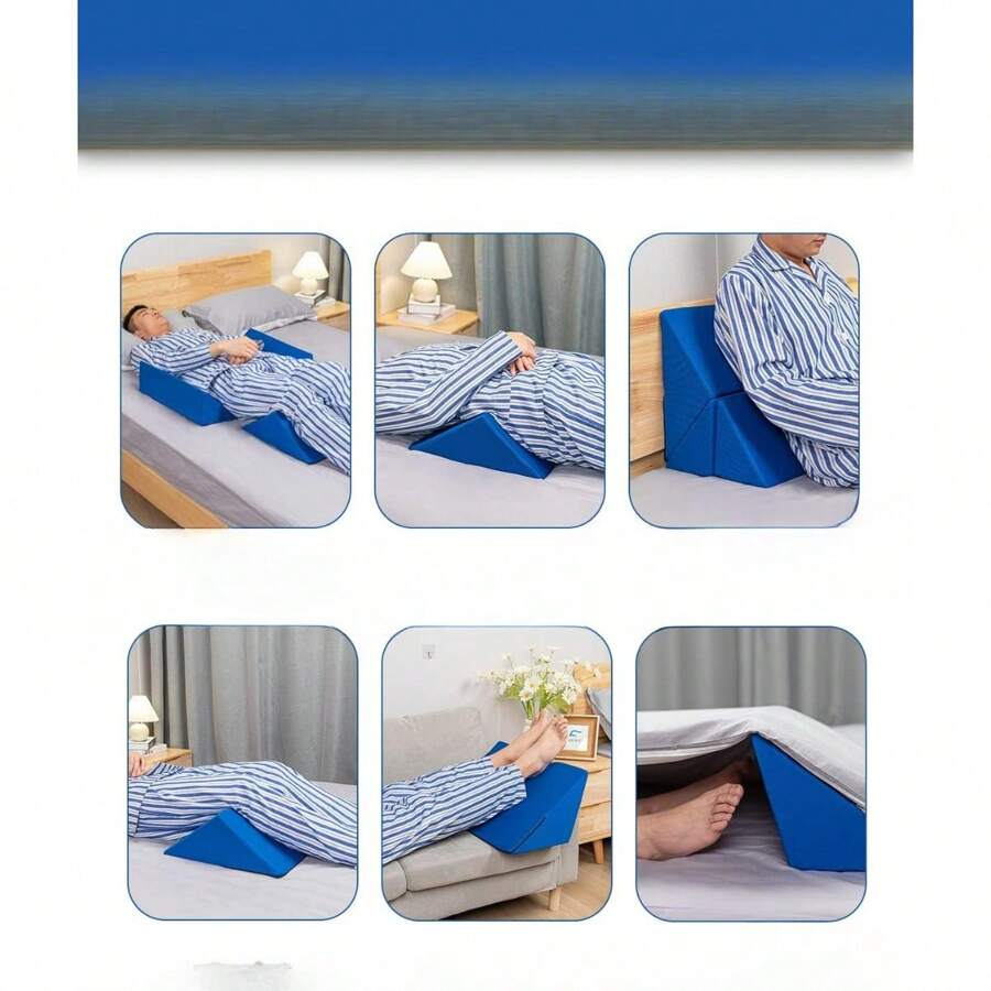 Pillow For Side Sleeping (3 In 1), 40 Degree Triangle Bed Wedges & Body ...