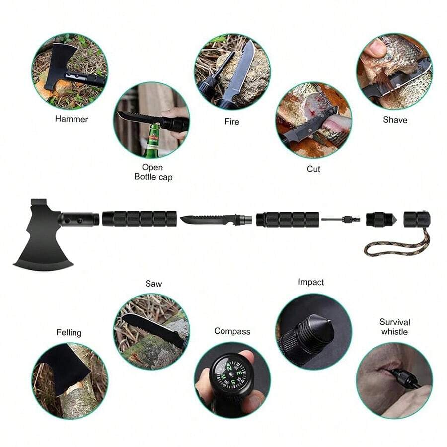 Outdoor Multi-Function Axe Camping Tactical Axe Mountain Axe Engineer ...