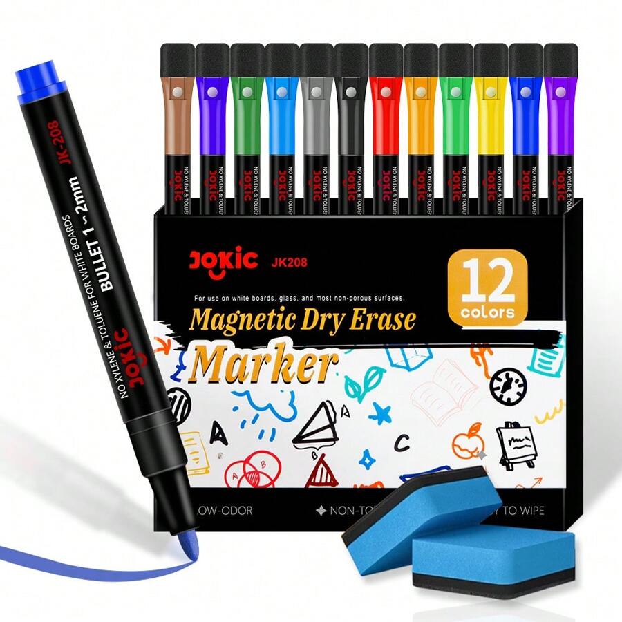 12 Colors Set School Classroom Whiteboard Pen Dry White Board Markers ...