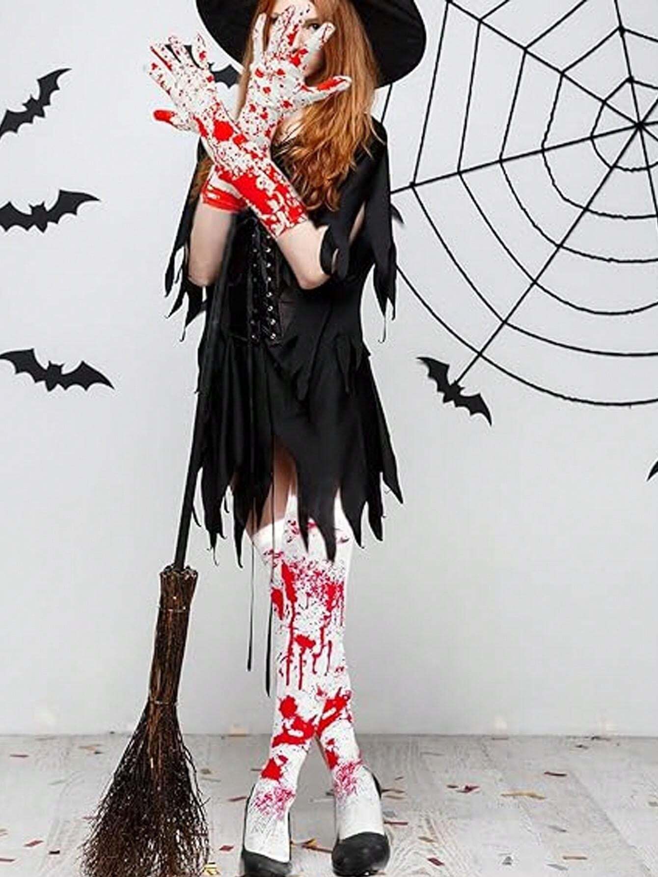 1 Pair Of Bloodstained Gloves For Party Costume Role Play, Horror ...