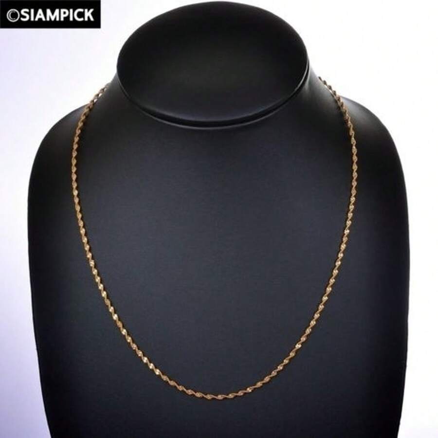 Rm 18k Yellow Gold Filled 2MM Rope Chain | SHEIN USA