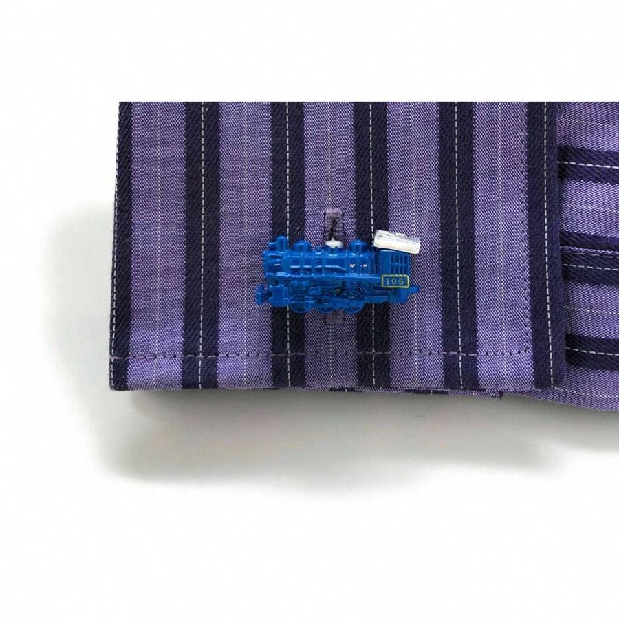 Blue And Silver Line Locomotive Train Cufflinks Railroad Transportation ...