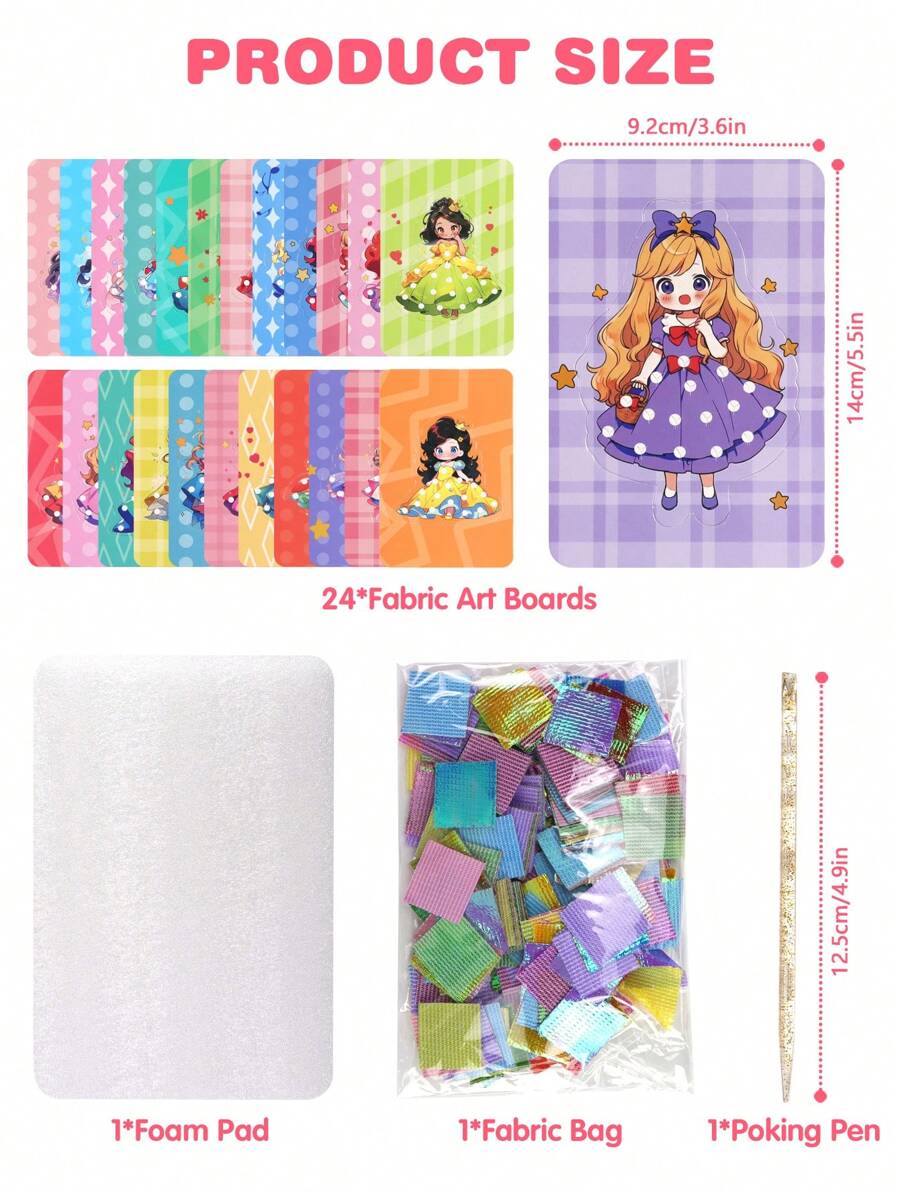 24 Sheets Arts And Crafts Kits For Girls, DIY Princesses Puncture ...