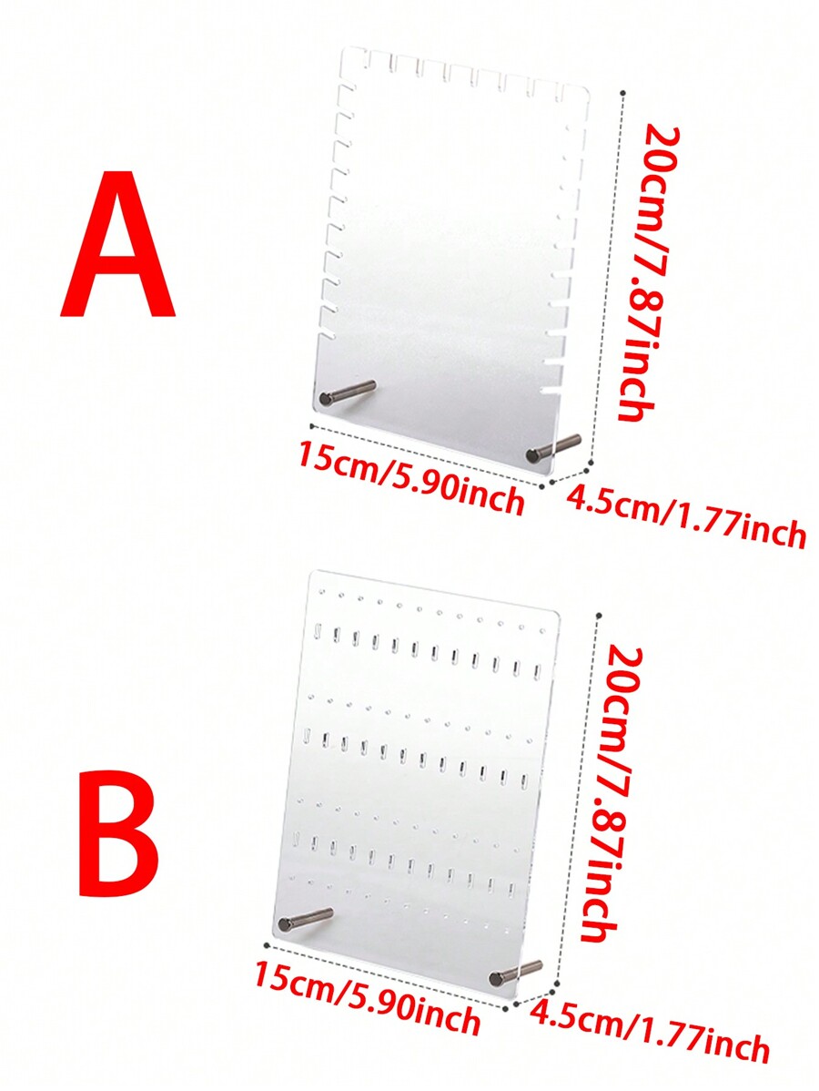 Clear Acrylic Earrings Necklace Display Stand Jewelry Organizer Earring ...