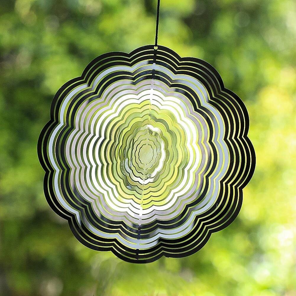 3D Mandala Wind Spinner Sculptures Hanging Sun Catcher Mirror ...