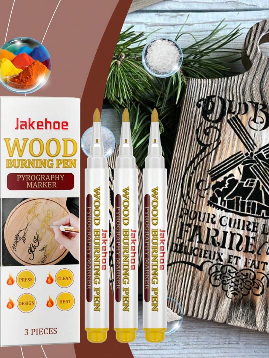 JAKEHOE Woodworker's Drawing Pen Wood Burning Pen Wood Branding Pen ...