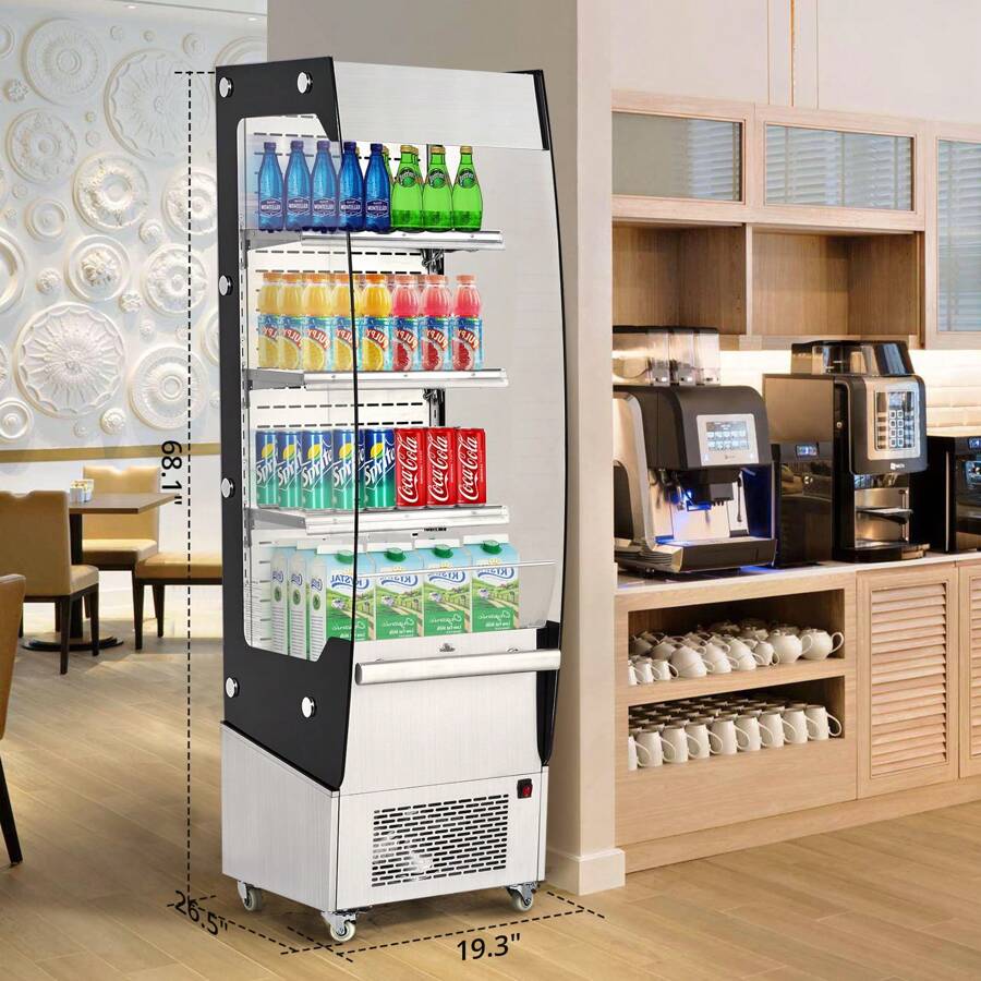 Commercial Refrigerator Display Case, 7.8 Cu.FT Display Fridge Single ...