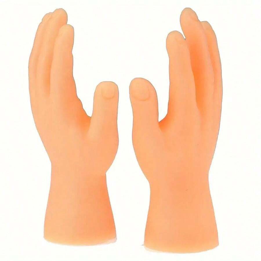 1 Pair Tiny Hands Finger Puppets Set - Mini Rubber Hands For Cat Teaser ...