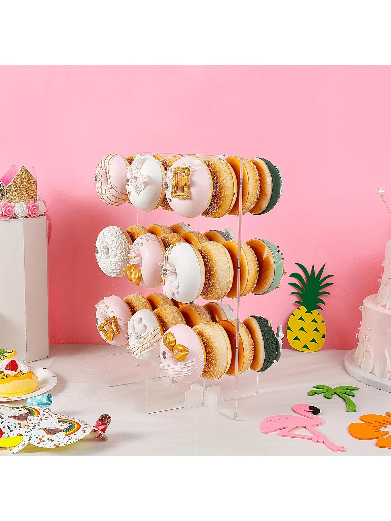 Acrylic Donut Wall Display Stand, Clear & Reusable Donut Holder ...