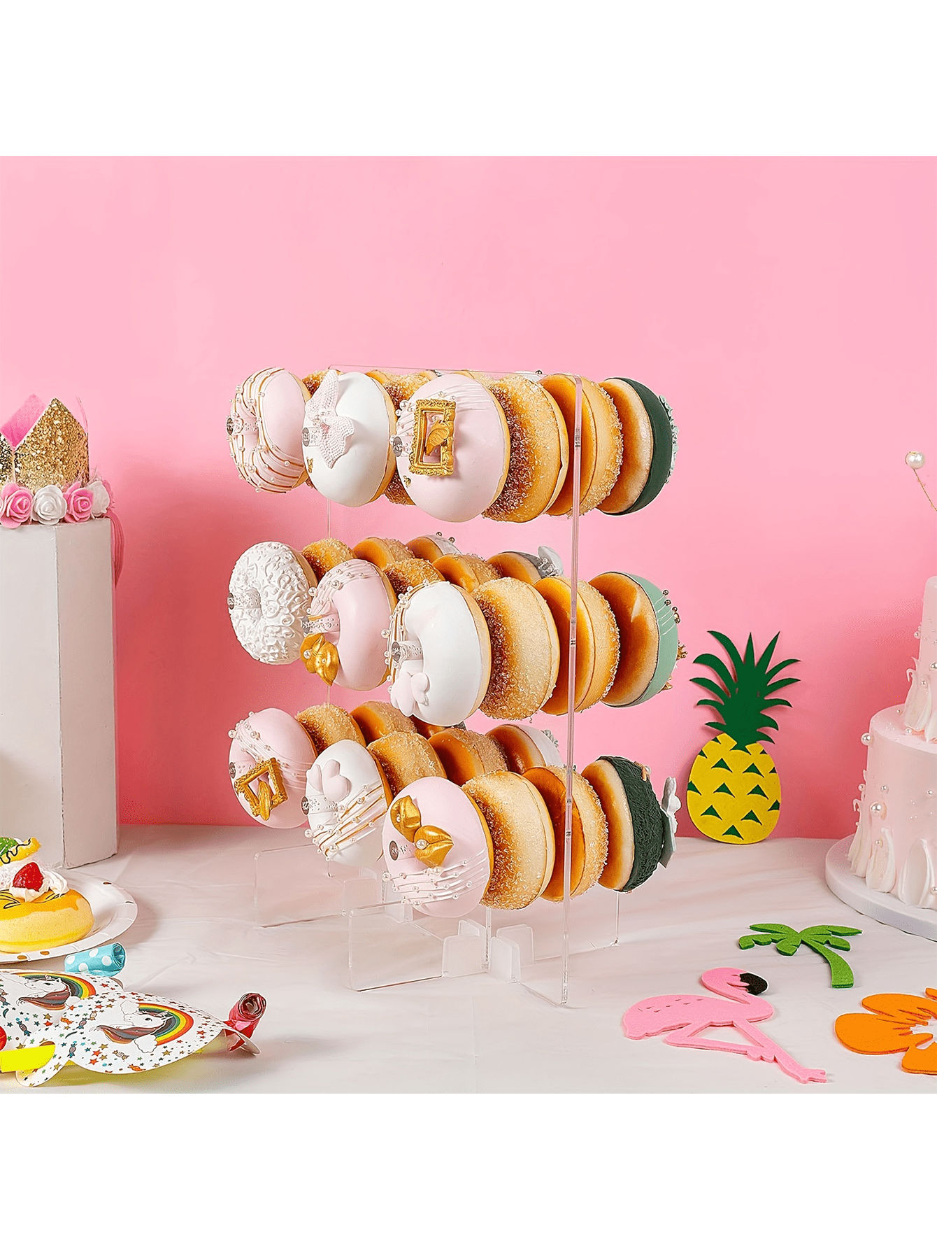 Acrylic Donut Wall Display Stand, Clear & Reusable Donut Holder ...