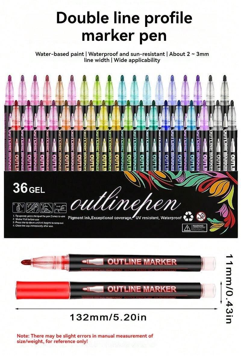 12pcs/24pcs/36pcs Colored Highlighter Pens, Rectangular Plastic Shell ...