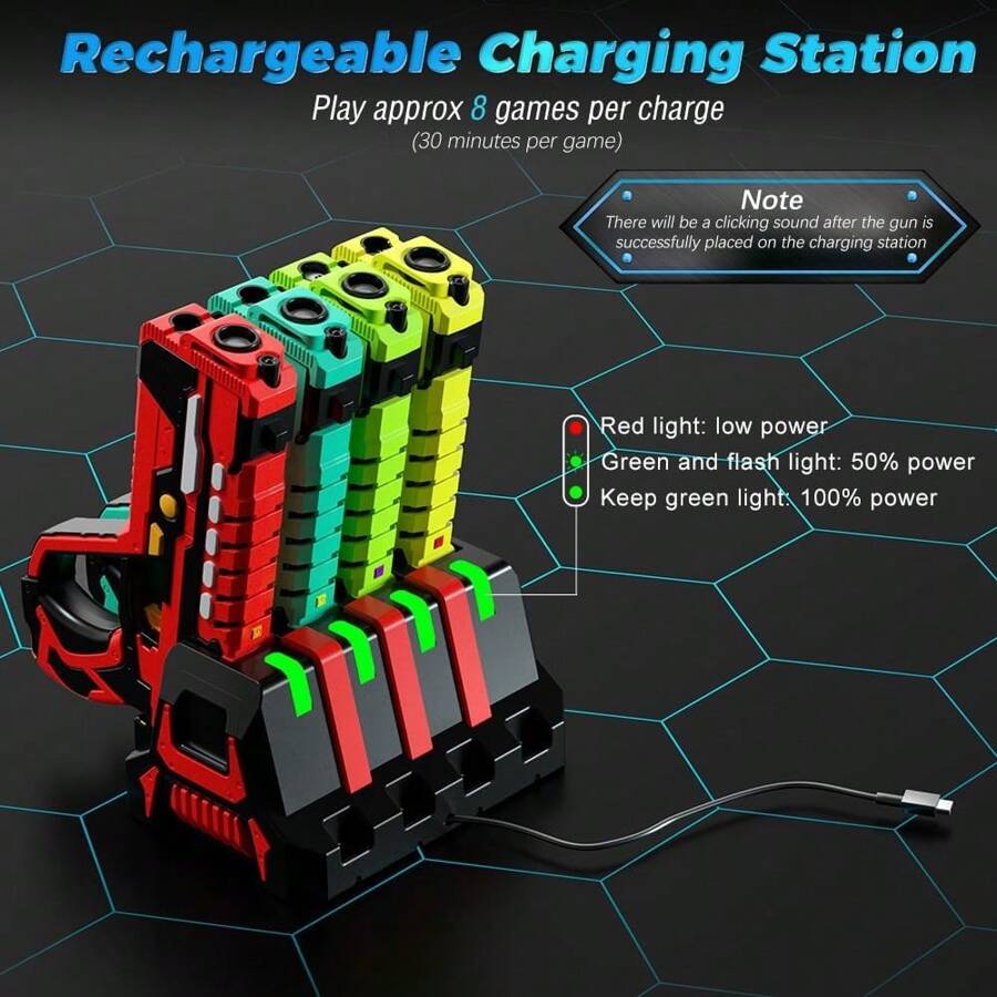 Rechargeable Laser Tag Set - VATOS Laser Tag 4 Players With Charging ...