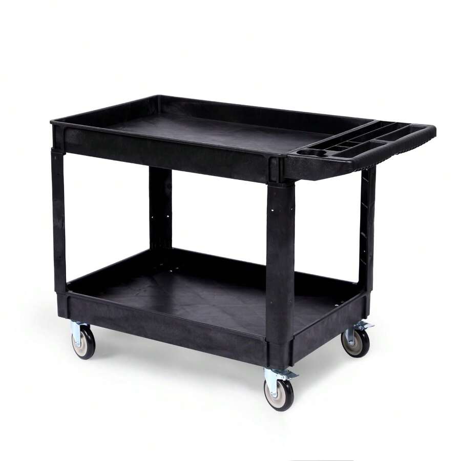Plastic Service Cart, Utility Cart With Wheels 550LBs Capacity Heavy ...
