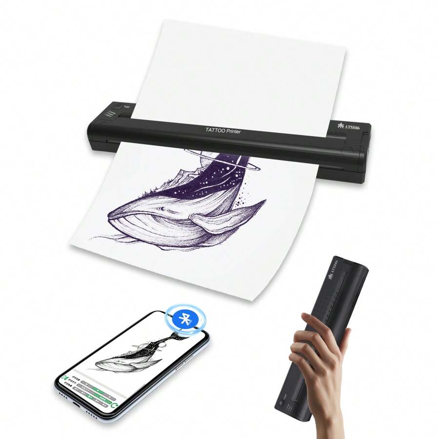 ATS886 Tattoo Printer Portable Stencil Printer For Tattoo Wireless ...