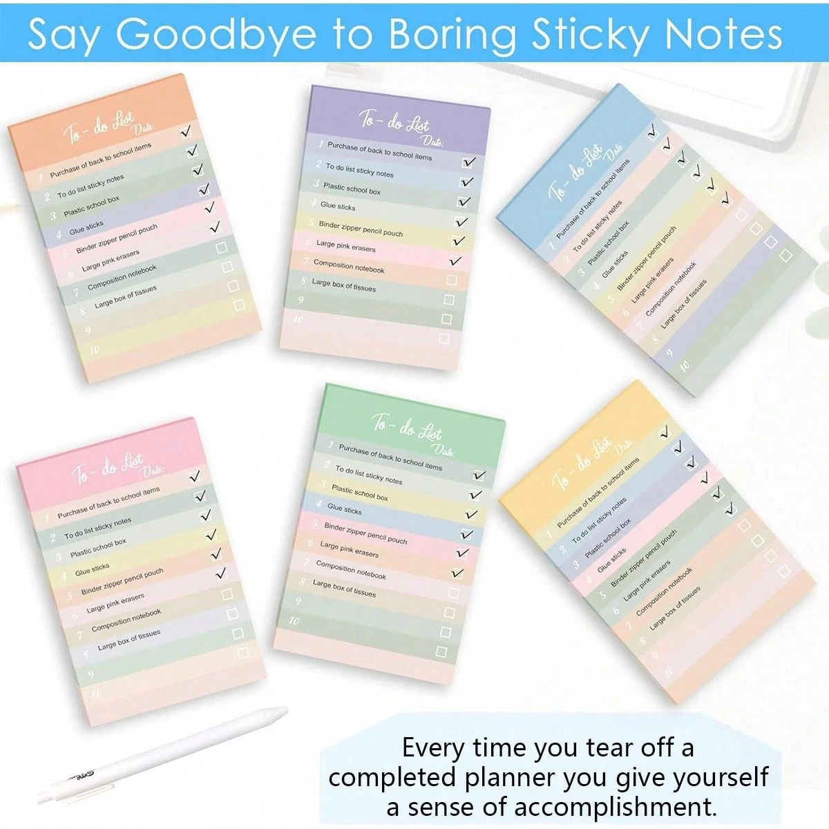 To-Do List Notepad - 50 Tear-Away Planner Sheets - Things To Do Memo ...