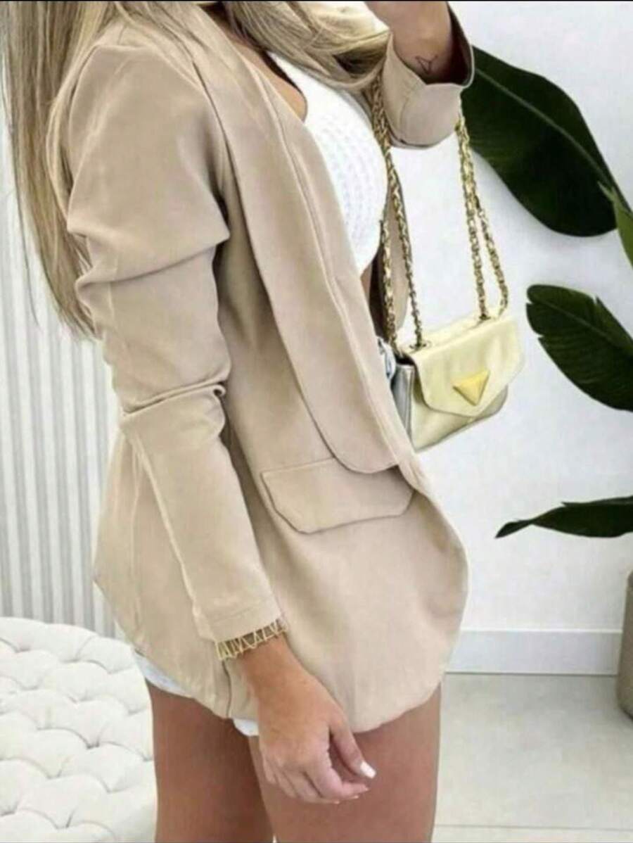 blazer social feminino alfaiataria Blazer Estiloso Básico | SHEIN Brasil