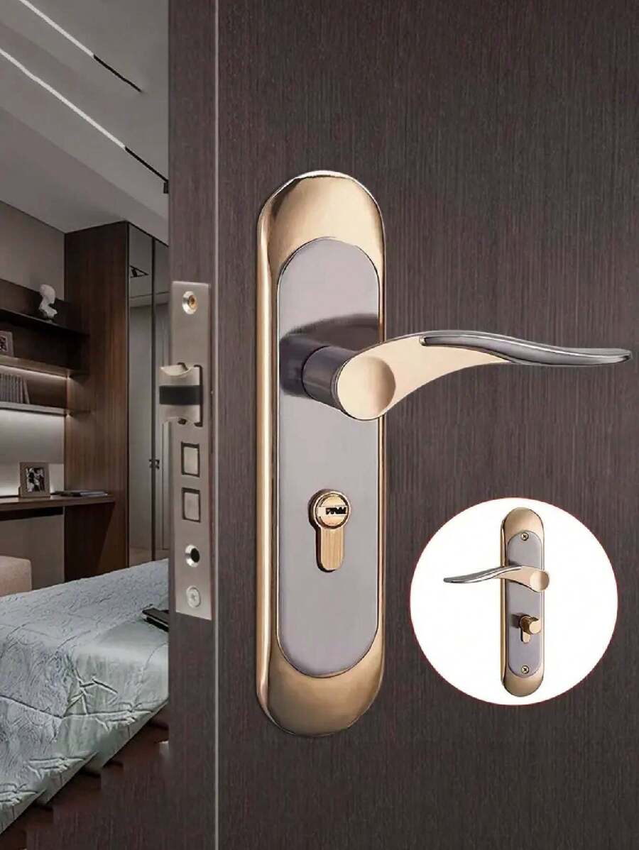 1PC Modern Front Door Lock Set Double Door Lock Set Door Handle Set ...