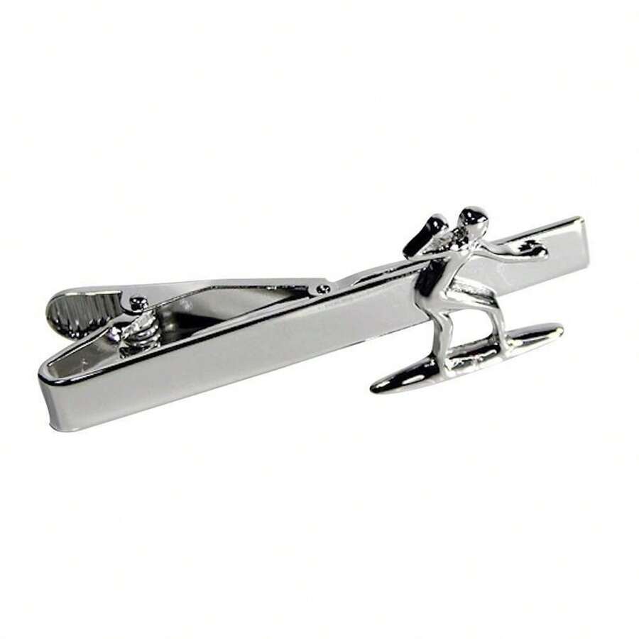 Surfing Surfer Tie Clip Tie Bar Silver Tone Very Cool Comes With Gift ...