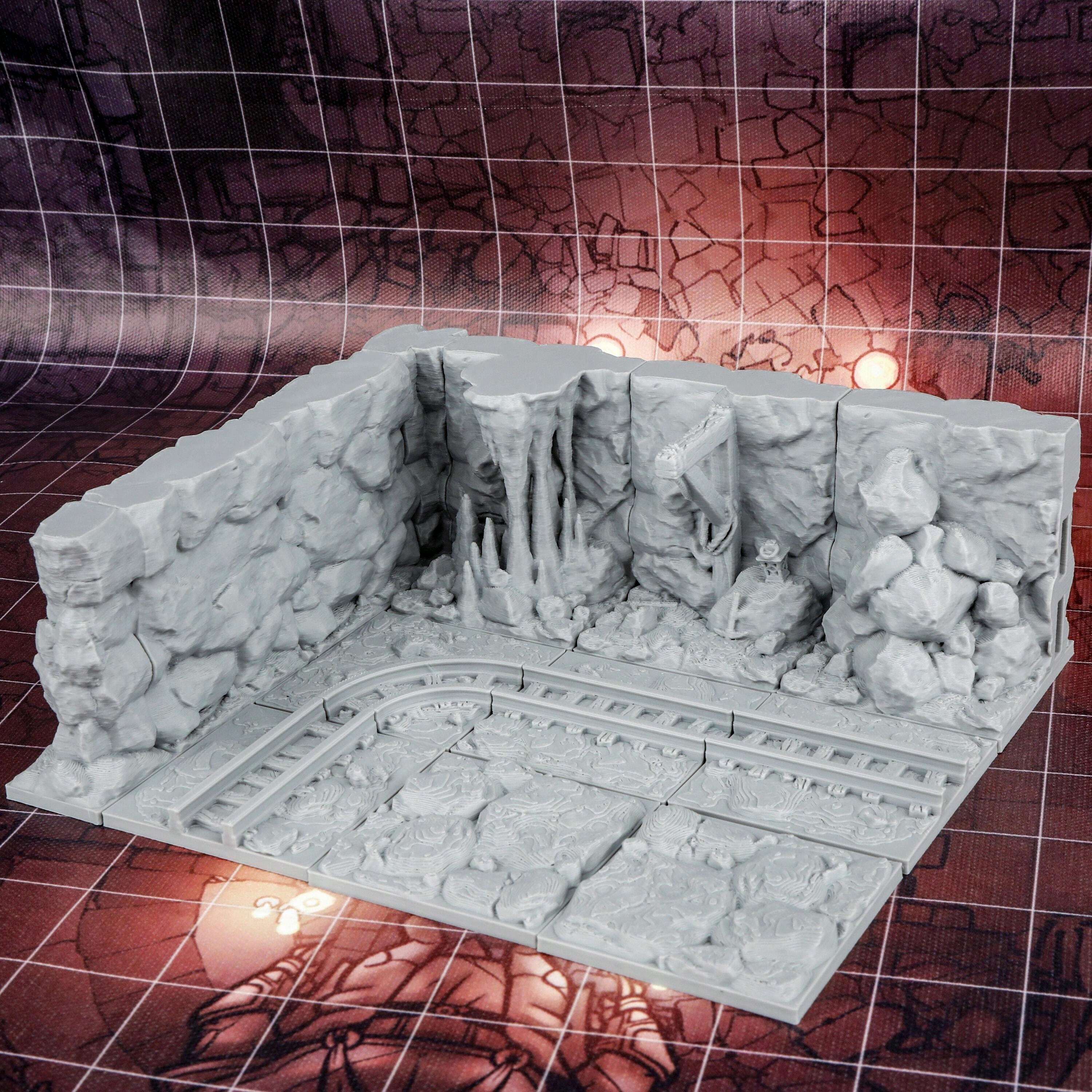 Terrain, Mine Corner Terrain Splicing Set Compatible With TTRPG Game ...