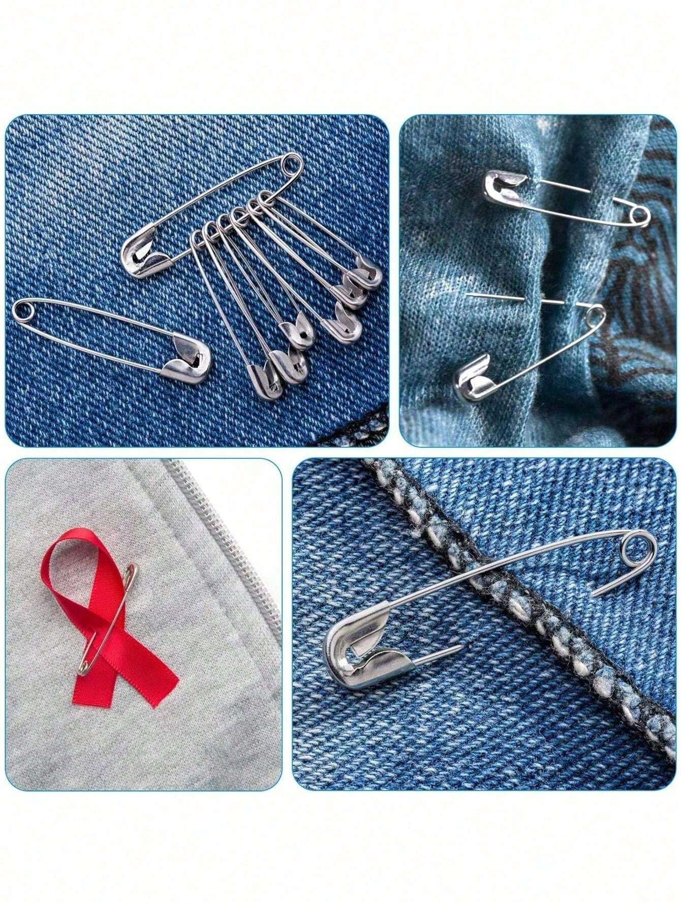 150 piezas Juego de imperdibles de acero, imperdibles de acero chapado ...