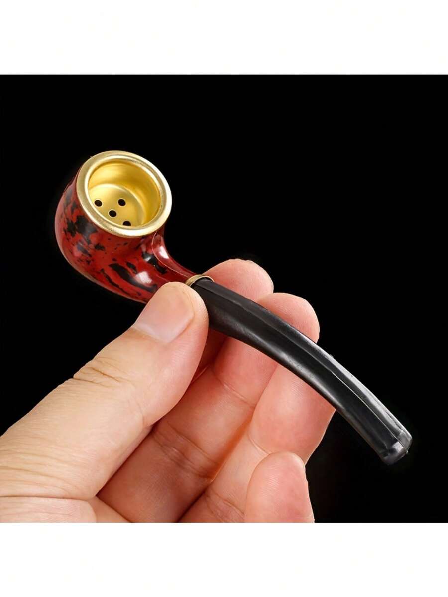Easy-To-Clean Compact Bent Copper Smoking Pipe - Portable, Mini Pipe ...