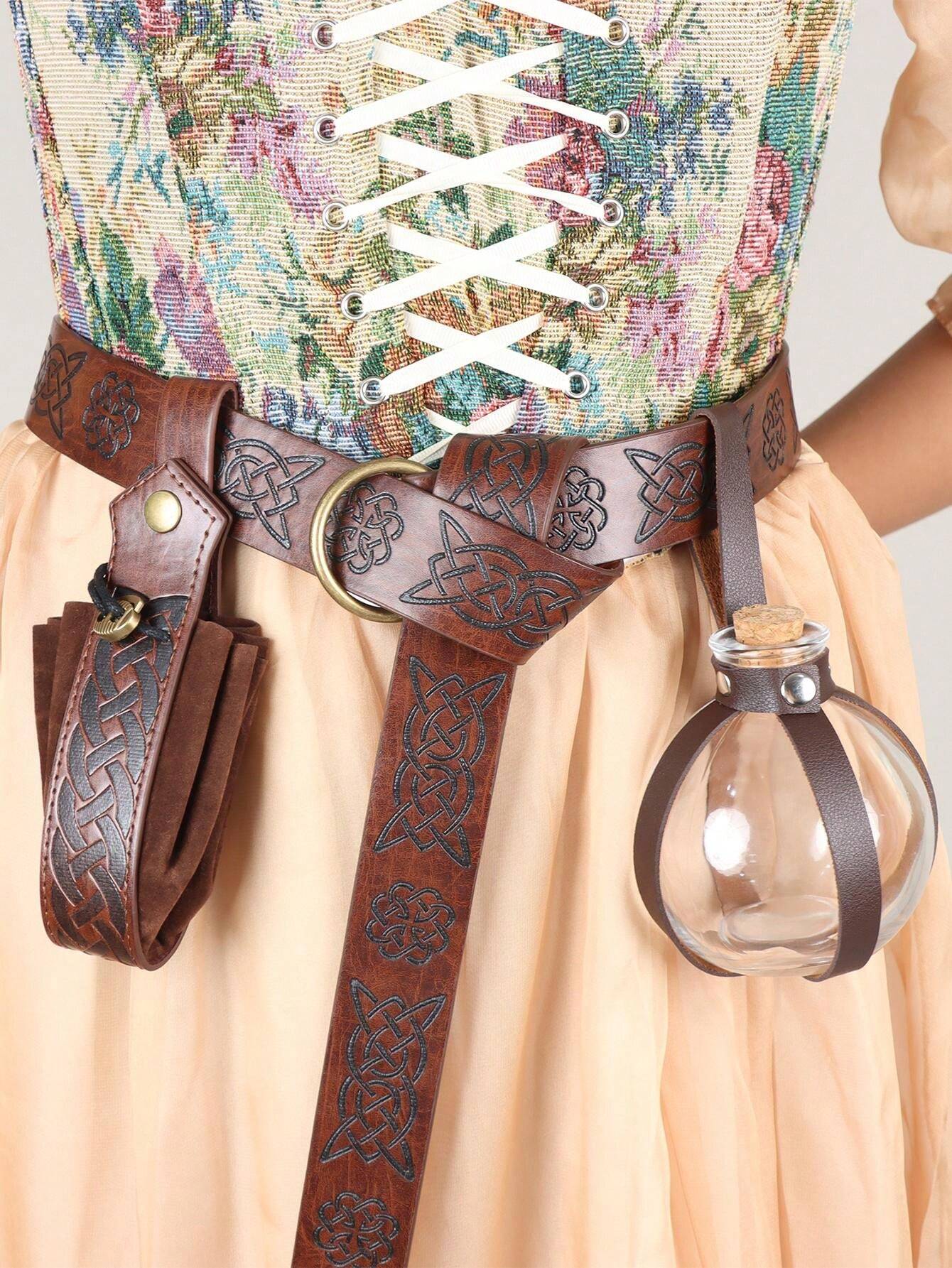 Medieval Wizard Dark Magic Cork Potion Glass Bottle Holder With Waist ...