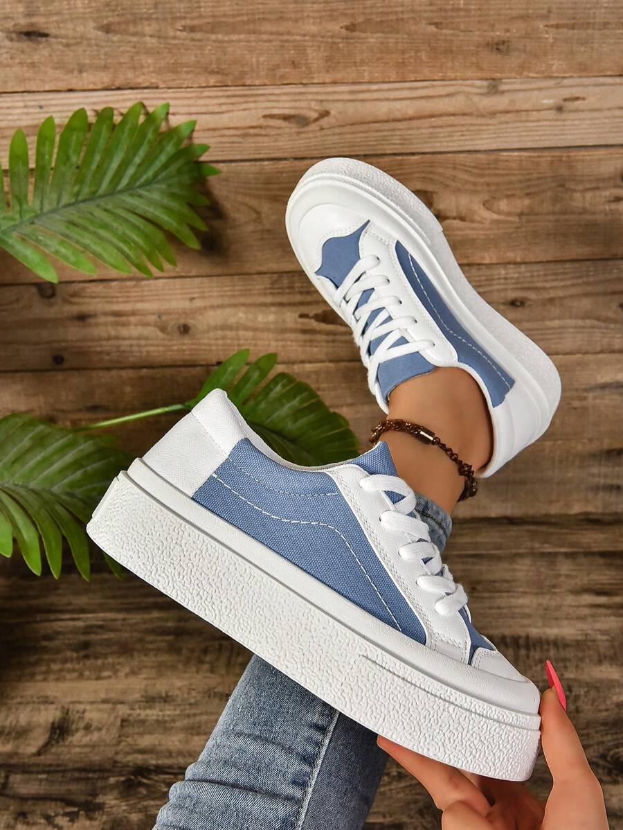 Women's Plus Size Athletic Shoes, Light Blue Student School Shoes ...