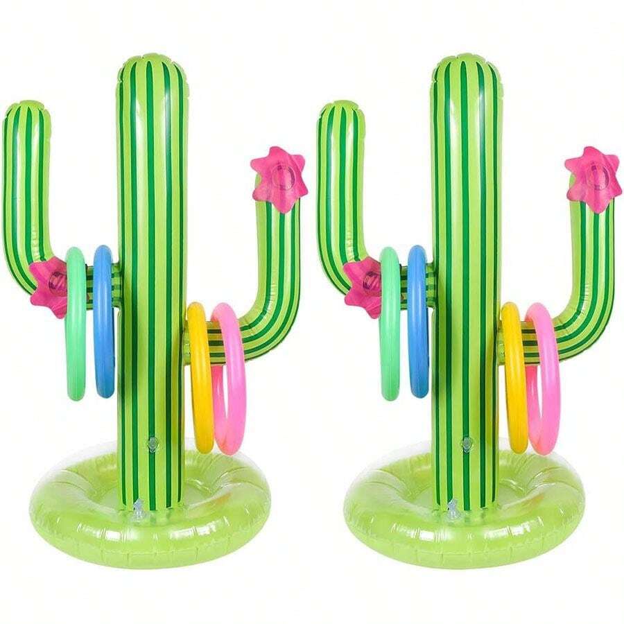 Summer Inflatable Cactus Ring Toss Game Set, Cactus Target Game For ...