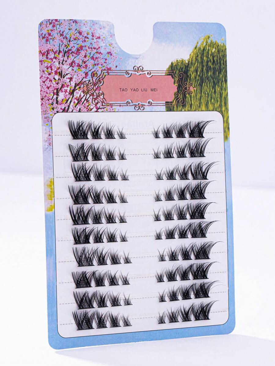 10 Rows 80 DIY Clusters Fox-Style Individual False Eyelashes,C Curling ...