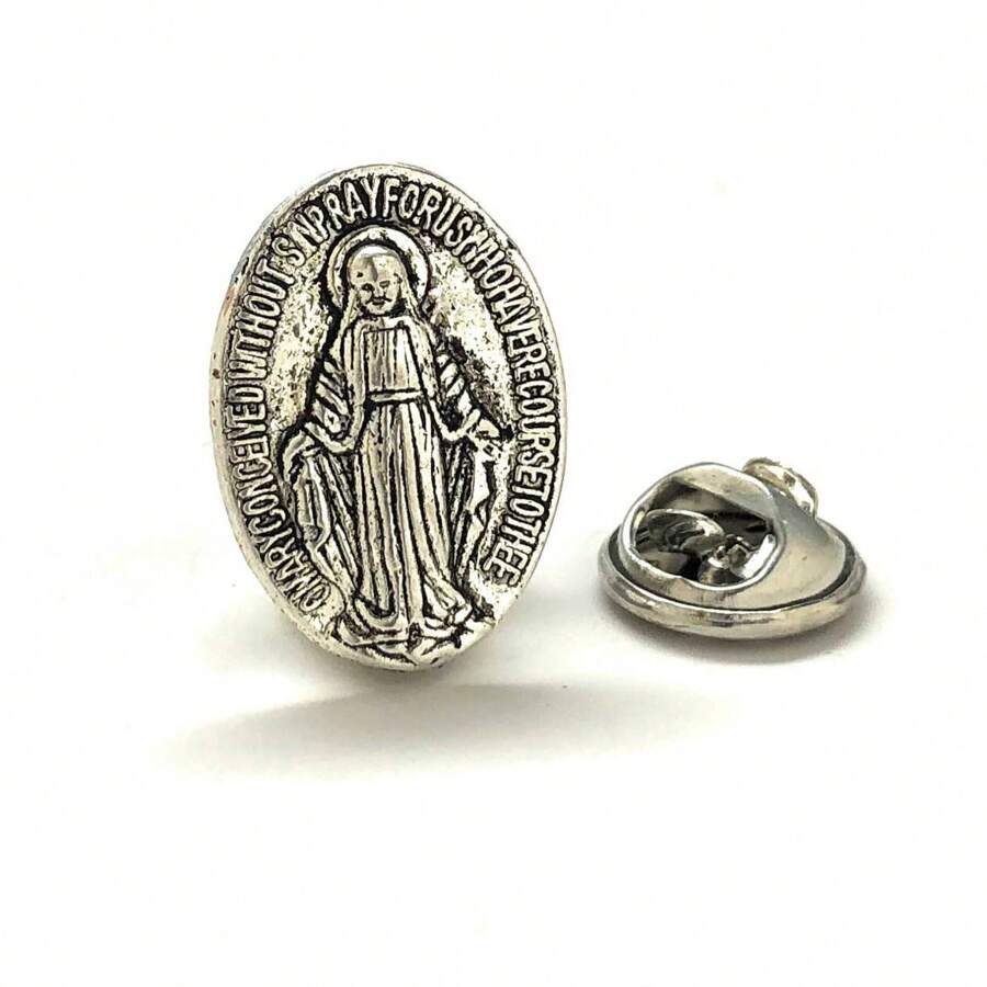 Enamel Pin Holy Mother Mary Lapel Pin Faith Guadalupe Jesus God Virgin ...