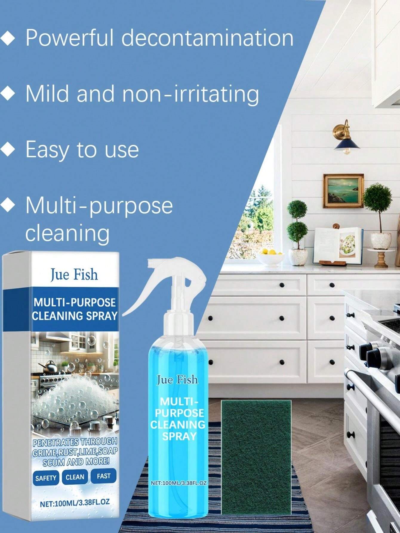 Jue-Fish Multi-Purpose Foam Cleaner Foam Stain Remover Cleaning ...