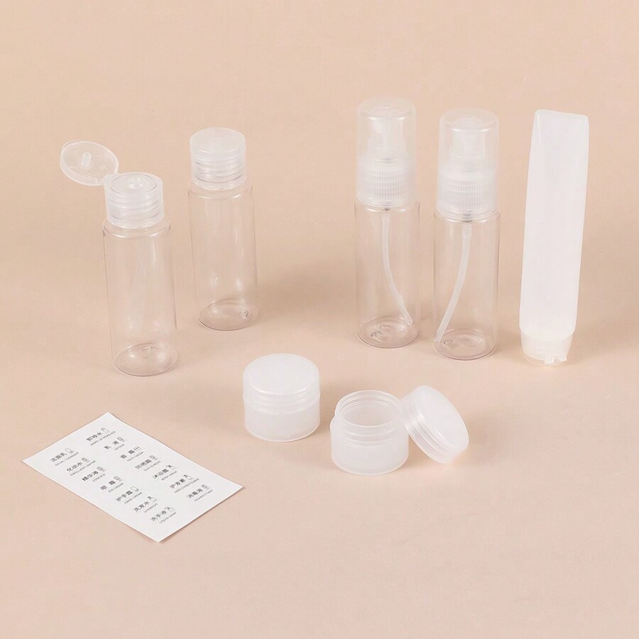 7pcs Clear Empty Travel Plastic Bottles For Toiletries, Refillable ...