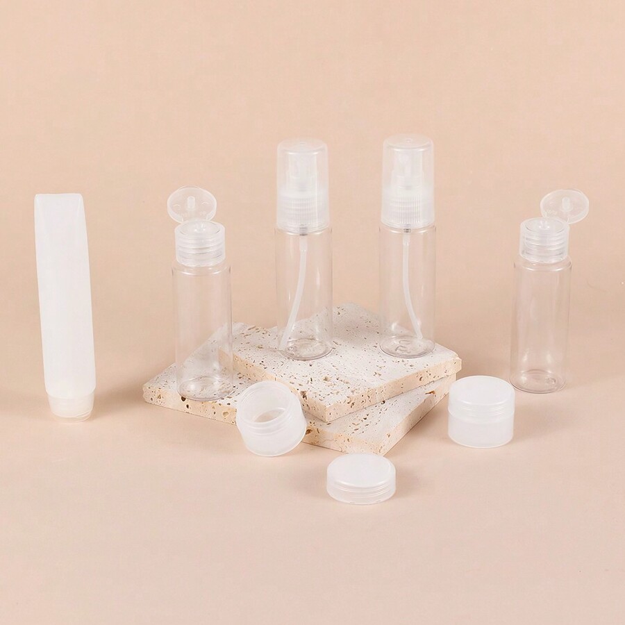 7pcs Clear Empty Travel Plastic Bottles For Toiletries, Refillable ...