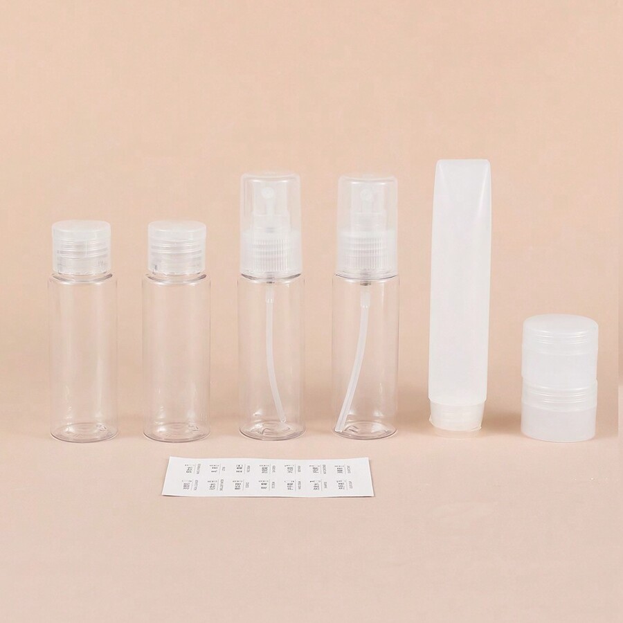 7pcs Clear Empty Travel Plastic Bottles For Toiletries, Refillable ...