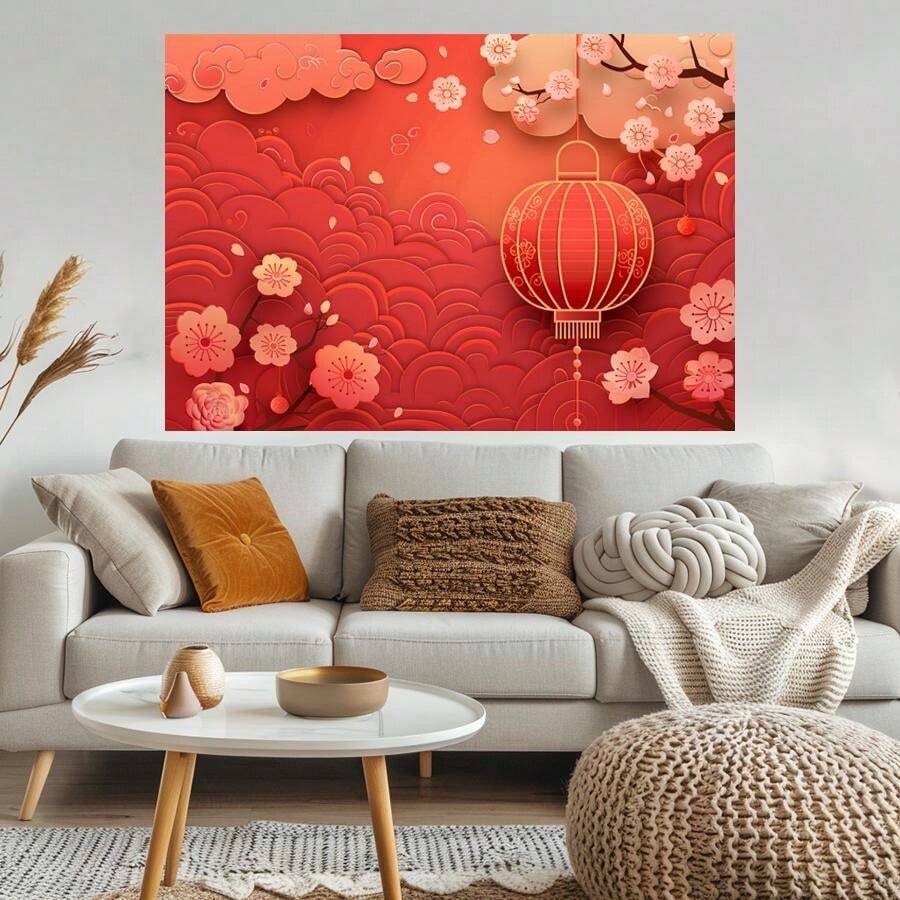 1pc, Chinese Asian New Year Theme Party Backdrop, Chinese Spring ...