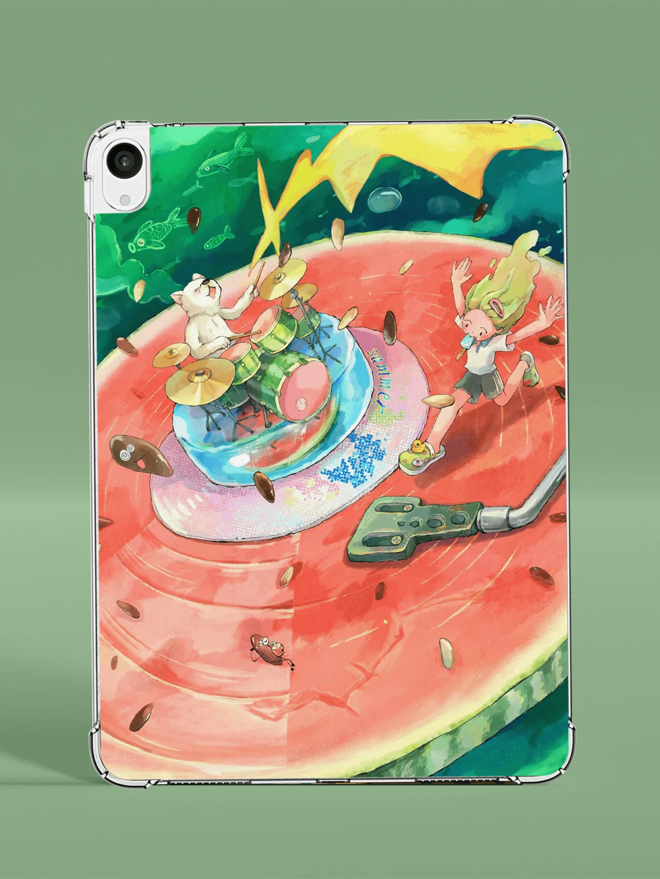 Summer Cool Watermelon Ice Music Festival Party Melon Disc Jockey ...
